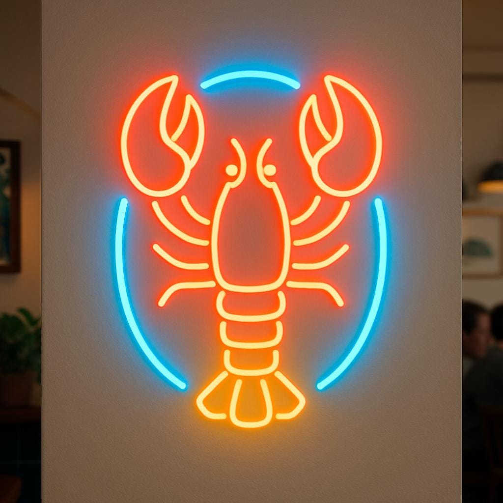 Lobster Neon Sign. Restaurant Light. Seafood Led Sign. Gift Idea for ...