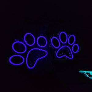Paws Neon Sign, Dogs Paws Neon Light, Custom Cats Paws Led Sign, Pet ...