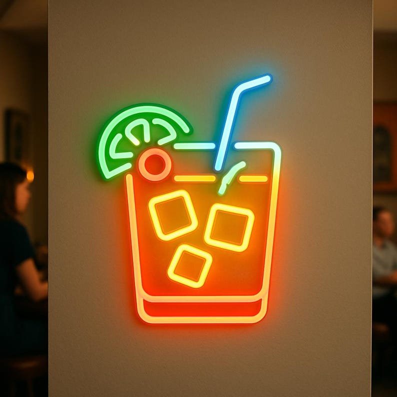 Cocktail Neon Sign. Nightclubs Light. Bar Led Sign. Bartender Gift Idea ...