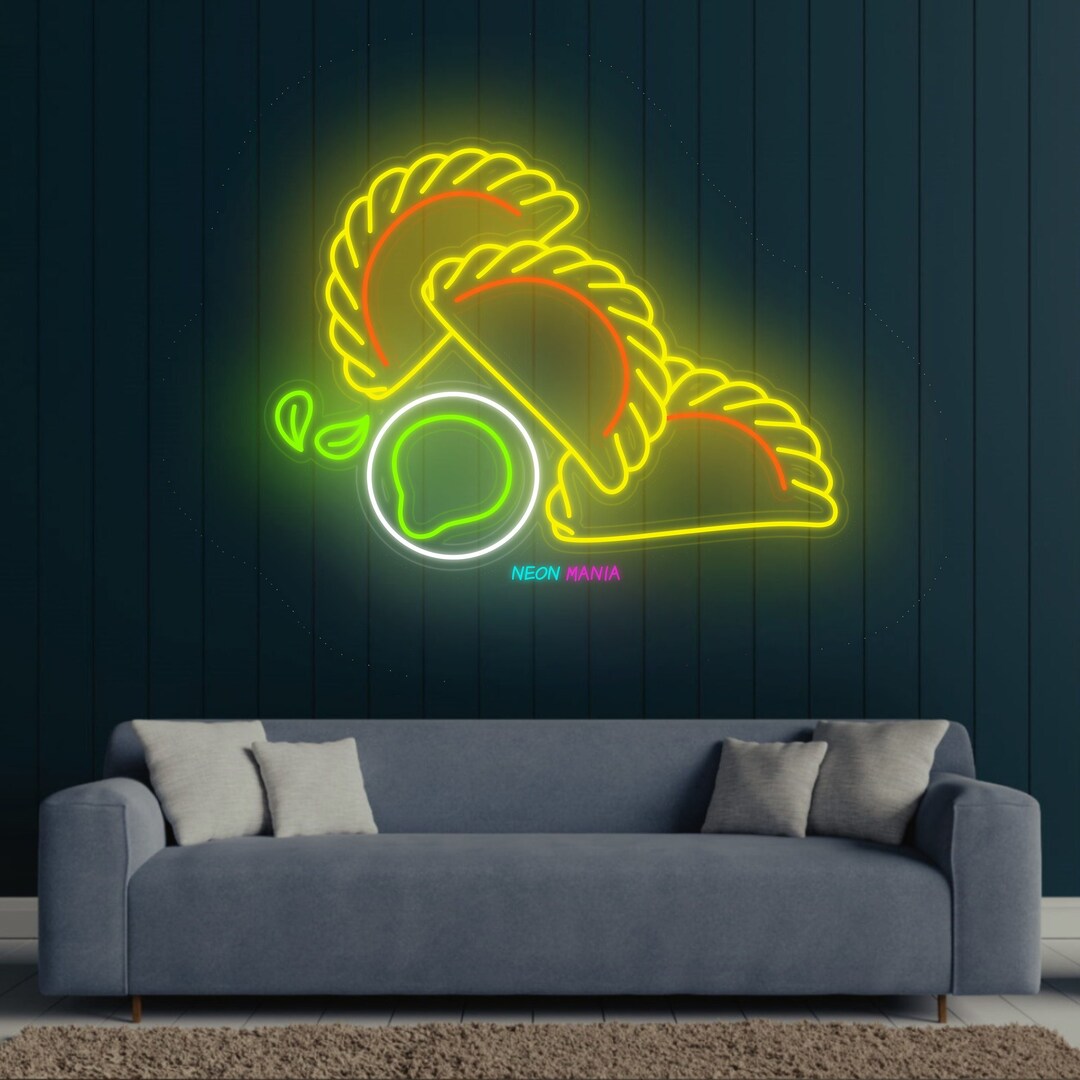 Beef Empanadas Neon Sign, Pastry Neon Light, Argentine Cuisine Led ...