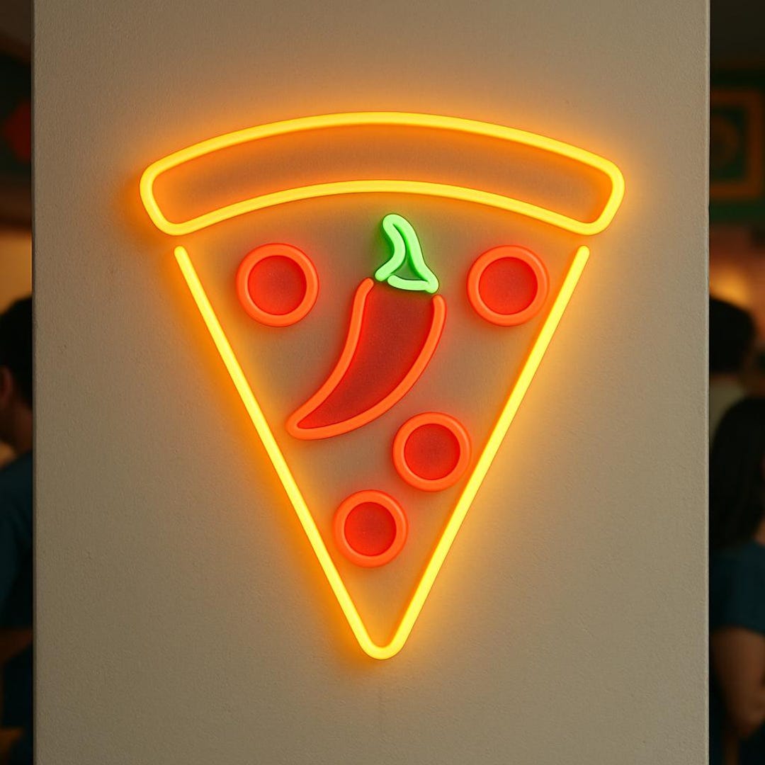 Spicy Pizza Neon Sign. Pizzeria Light. Restaurant Led Sign. Gift Idea ...