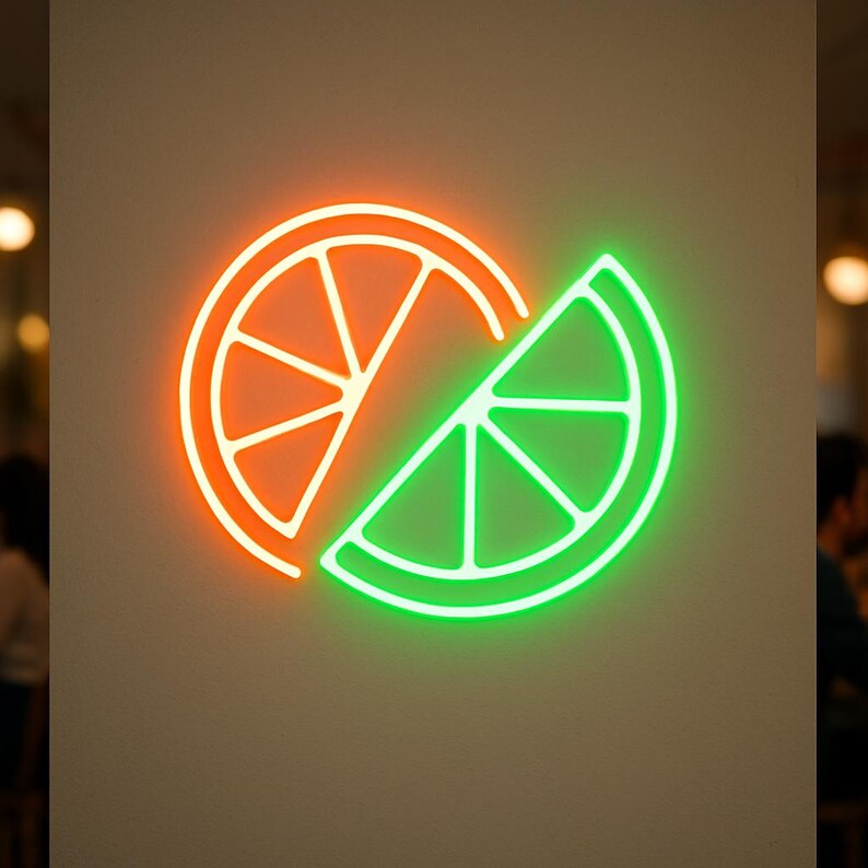 Custom Citrus LED Neon Sign. Tangerine, Orange, Lemon, Lime, Pomelo ...
