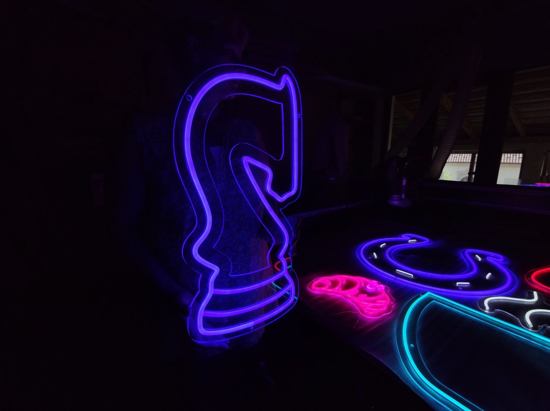 Chess Knight Neon Sign, Chess Club Led Light Sign, Custom Chess Pieces ...