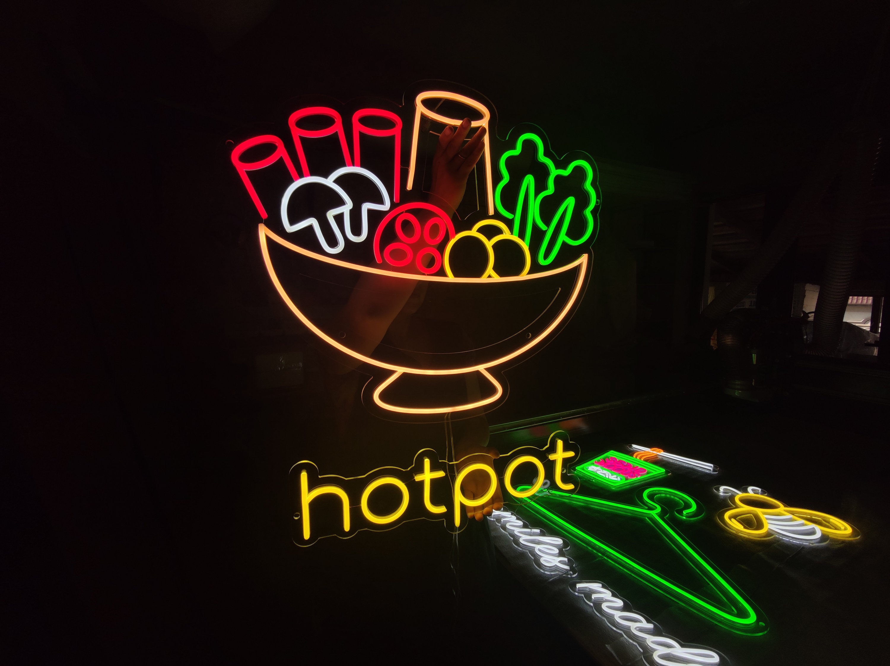 Hotpot Neon Sign, Chinese Food Led Sign, Chaffy Dish Led Light, Custom ...