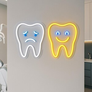 Dental Clinic Neon Sign. Teeth Whitening Les Sign. Dentist Gift Idea ...