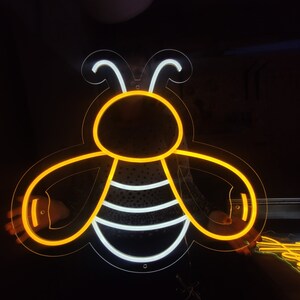 Bee Neon Sign, Bee Led Neon Light, Api Honeybee Led Night Light Sign ...