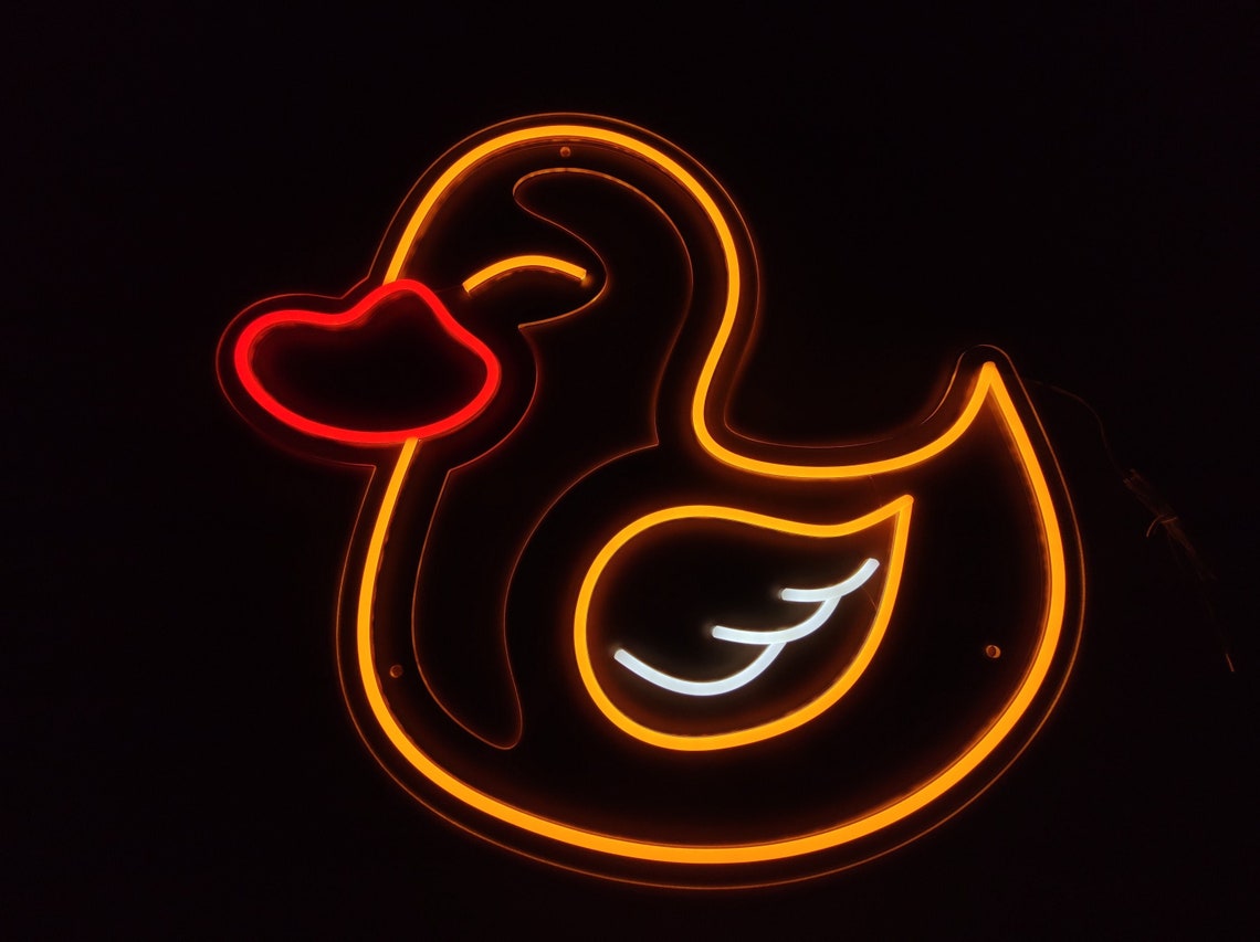 Duck Neon Sign Kids Room Decor Rubber Duck Led Light Sign - Etsy
