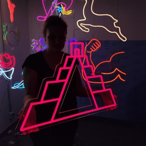 Pyramid Inca Neon Sign, Stone Pyramid Led Light, Egyptian Pyramid Led ...