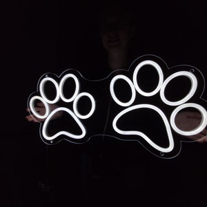 Paw Neon Sign Dogs Paw Neon Light Custom Cats Paw Led Sign - Etsy