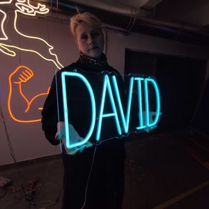 David Name Neon Sign, David Led Neon Sign, Custom Name Neon Sign, Kids ...