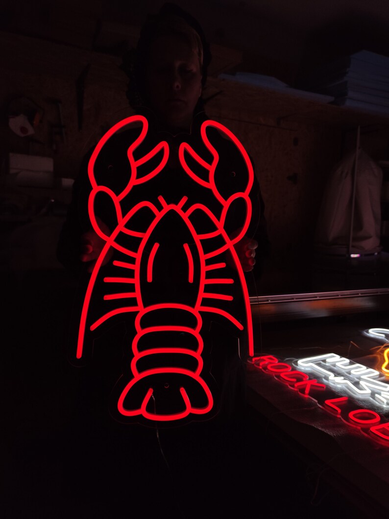 Lobster Neon Sign Crayfish Lights Ocean Animals Led Sign - Etsy