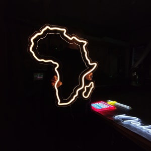 Africa Map Neon Sign, Continent Africa Led Neon, Custom Mainland Led ...