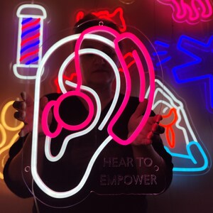 Hearing Aid Neon Sign. Cochlear Implant Led Sign. Ear Led Neon Sign ...