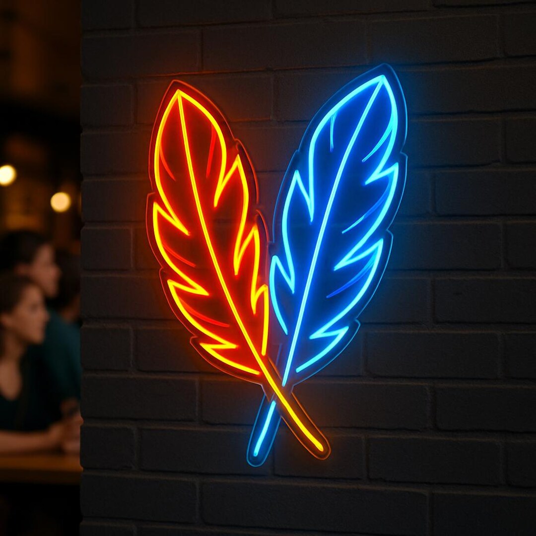 Phoenix Feather Neon Sign. Gift Idea for Writer. Feather Fairytale ...