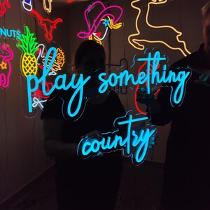 Play Something Country Neon Sign, Music Neon Light, Play Led Light ...