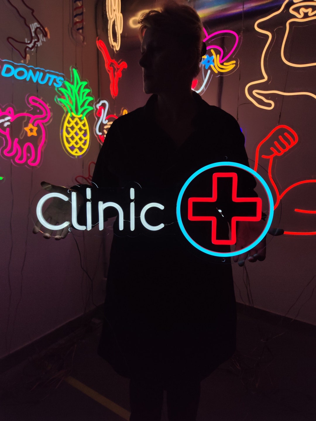 Clinic Neon Sign, Medical Cross Neon Led, Medicine Led Neon, Sign for ...