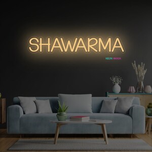 Shawarma Neon Sign Doner Kebab Led Sign Pita Led Light - Etsy