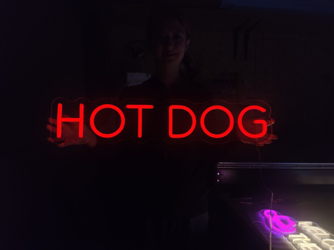 Hot Dog Neon Sign, Fast Food Led Neon, Street Food Led Lights, Hot Dog ...