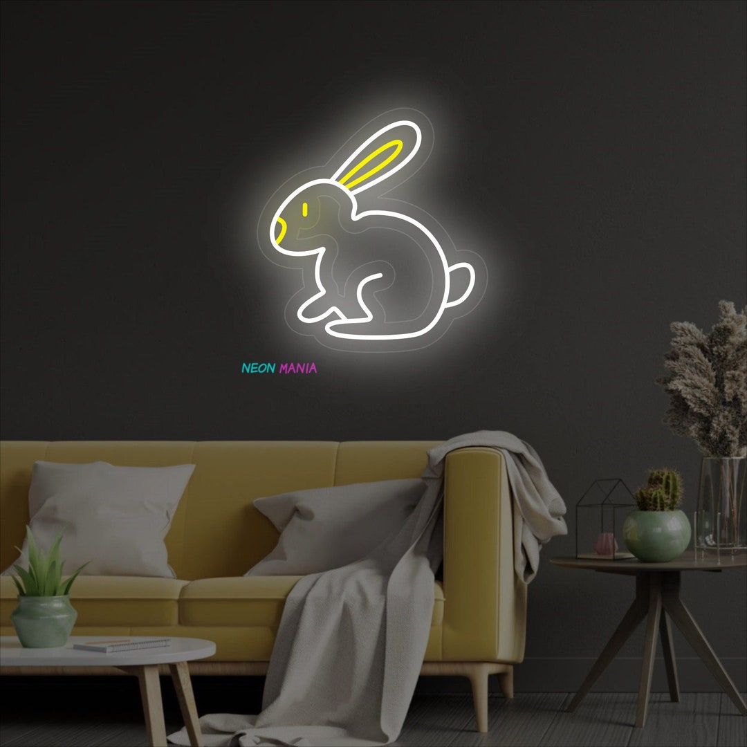 Bunny Neon Sign, Rabbit Neon Light, Cute Bunny Led Light, Custom Animal ...