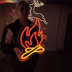 Fire Flame Neon Sign, Flame Led Light Sign, Custom Fire Room Decor Neon ...