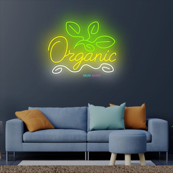 Letrero de neón orgánico letrero led de comida orgánica - Etsy México