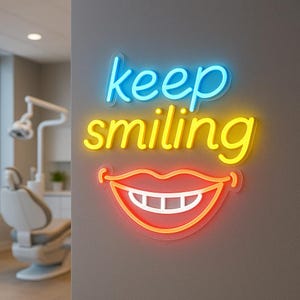 Keep Smiling Neon Sign. Dental Clinic Led Decor. Dentist Neon Light - Etsy