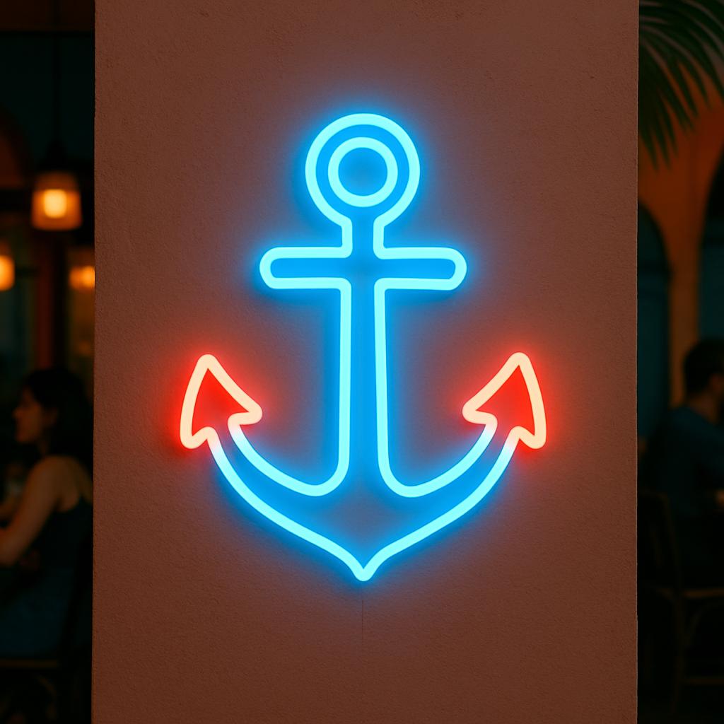 Anchor Neon Sign: the Perfect Sign for Ocean Lovers. Ahoy Led Neon Sign ...