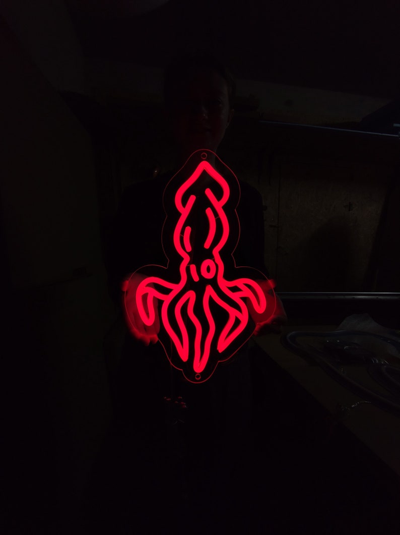 Squid Neon Sign Ocean Animals Led Sign Underwater World - Etsy