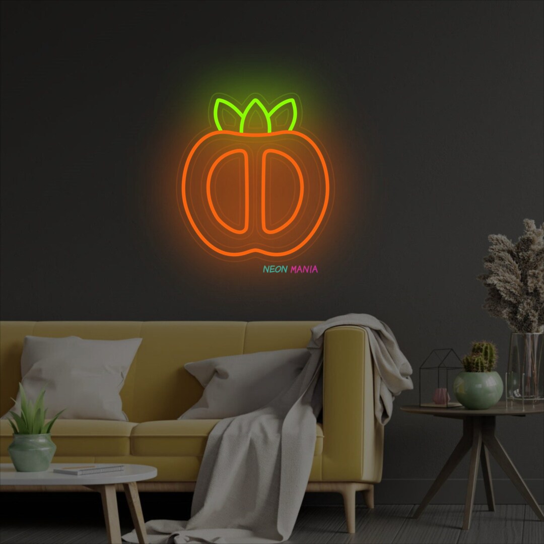 Persimmon Neon Sign, Fruit Led Light for Your Room Decor, Custom ...