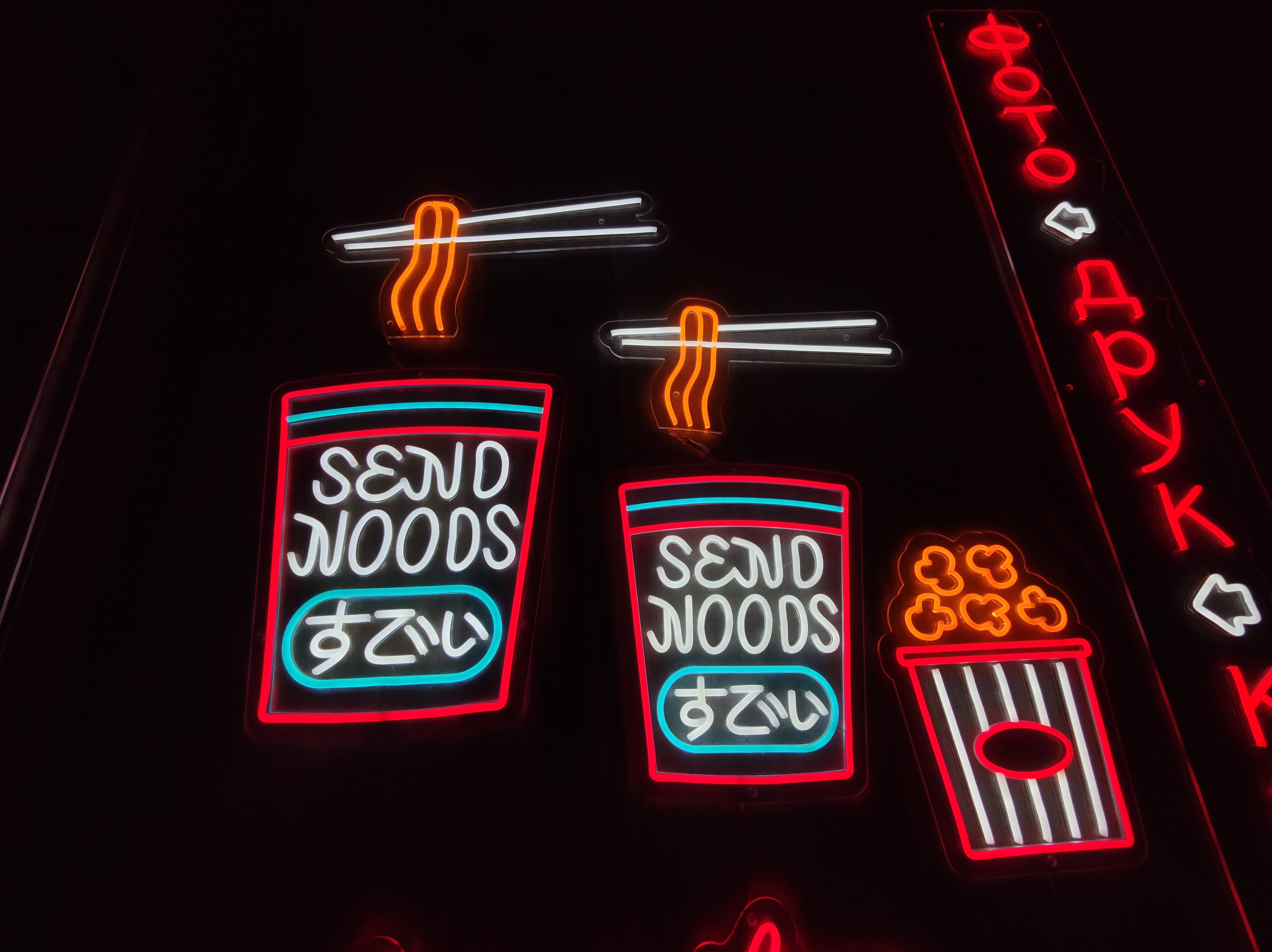 Send Noods Neon Sign, Noodle Neon Sign, Japanese Ramen Led Neon Sign ...