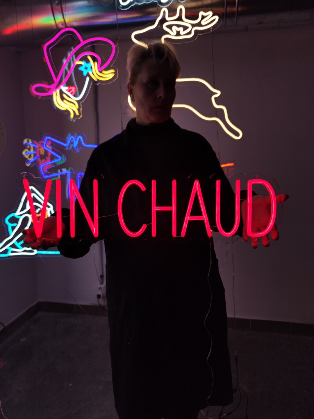 Vin Chaud Neon Sign, Mulled Wine Led Sign, Drink Light Sign, Custom Bar Wall Art Decor, Heated ...