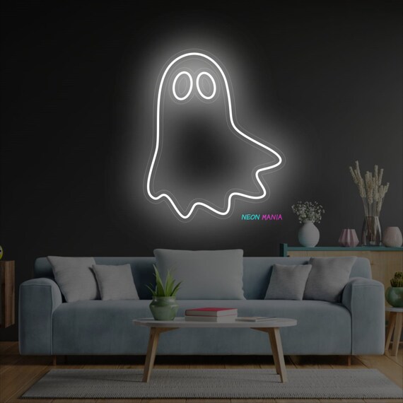 Ghost Neon Sign Spook Led Light Halloween Led Decor for - Etsy