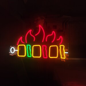 Barbecue Neon Sign Kebab Led Sign Hot Meat Neon Light BBQ - Etsy