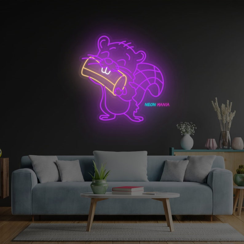Beaver Neon Sign: Light up Your Home With a Cute Rodent! - Etsy