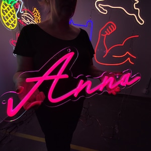 Anna Name Neon Sign, Anna Led Neon Sign, Custom Name Neon Sign, Kids ...