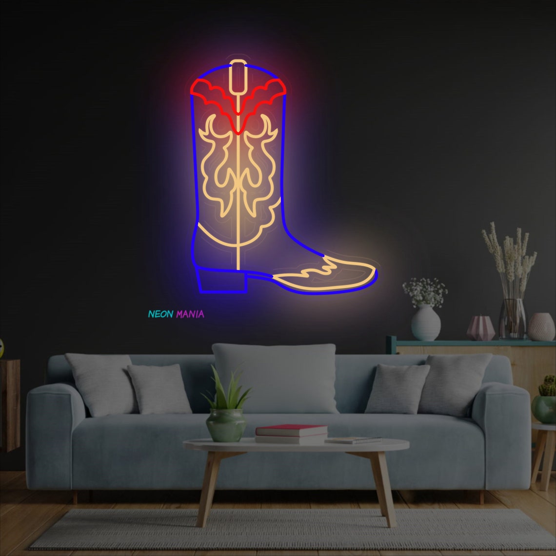 Cowboy Boot Neon Sign Cowboy Shoe Led Sign Western Neon - Etsy
