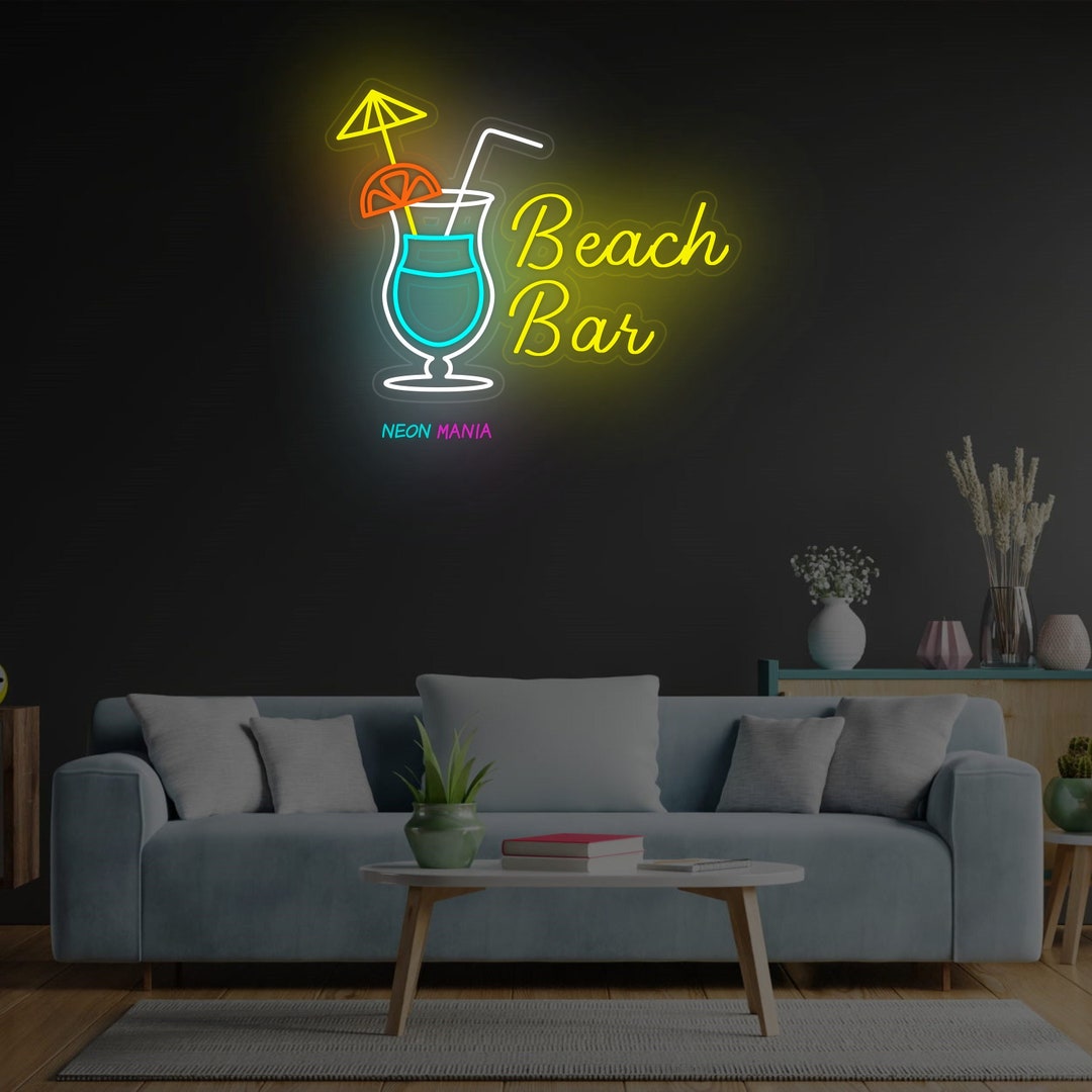 Beach Bar Neon Sign: Light up Your Bar. Cocktail Light Sign - Etsy