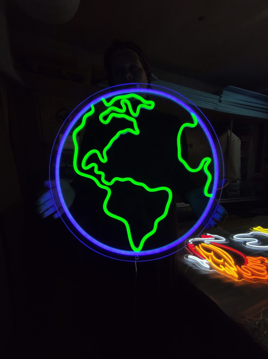 Earth Neon Sign, Planet Earth Neon Light, Ecology Led Light, Custom ...