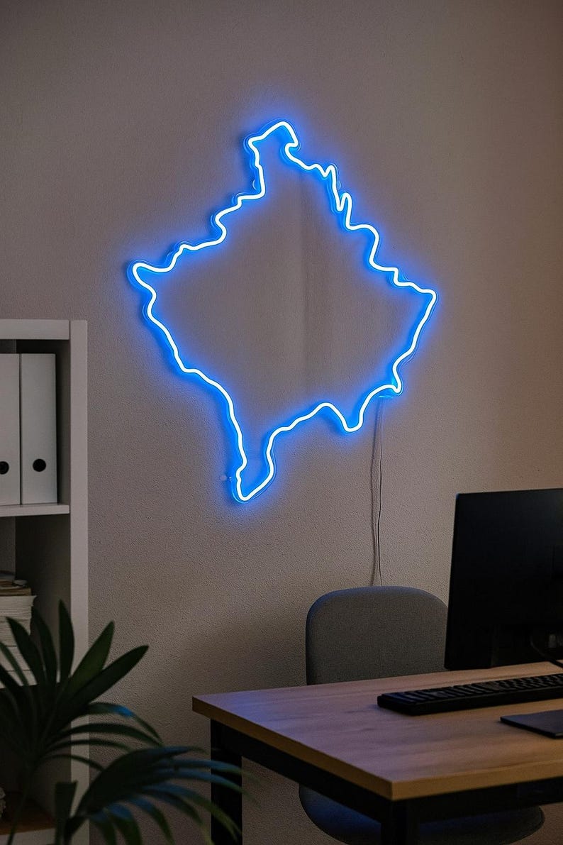Maps of European Countries Neon Sign. Iceland, Spain, Italy, Cyprus ...