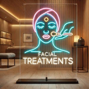 Custom Beauty Salon Neon Sign. Hand and Foot Spa, Natural Spa, Facials ...