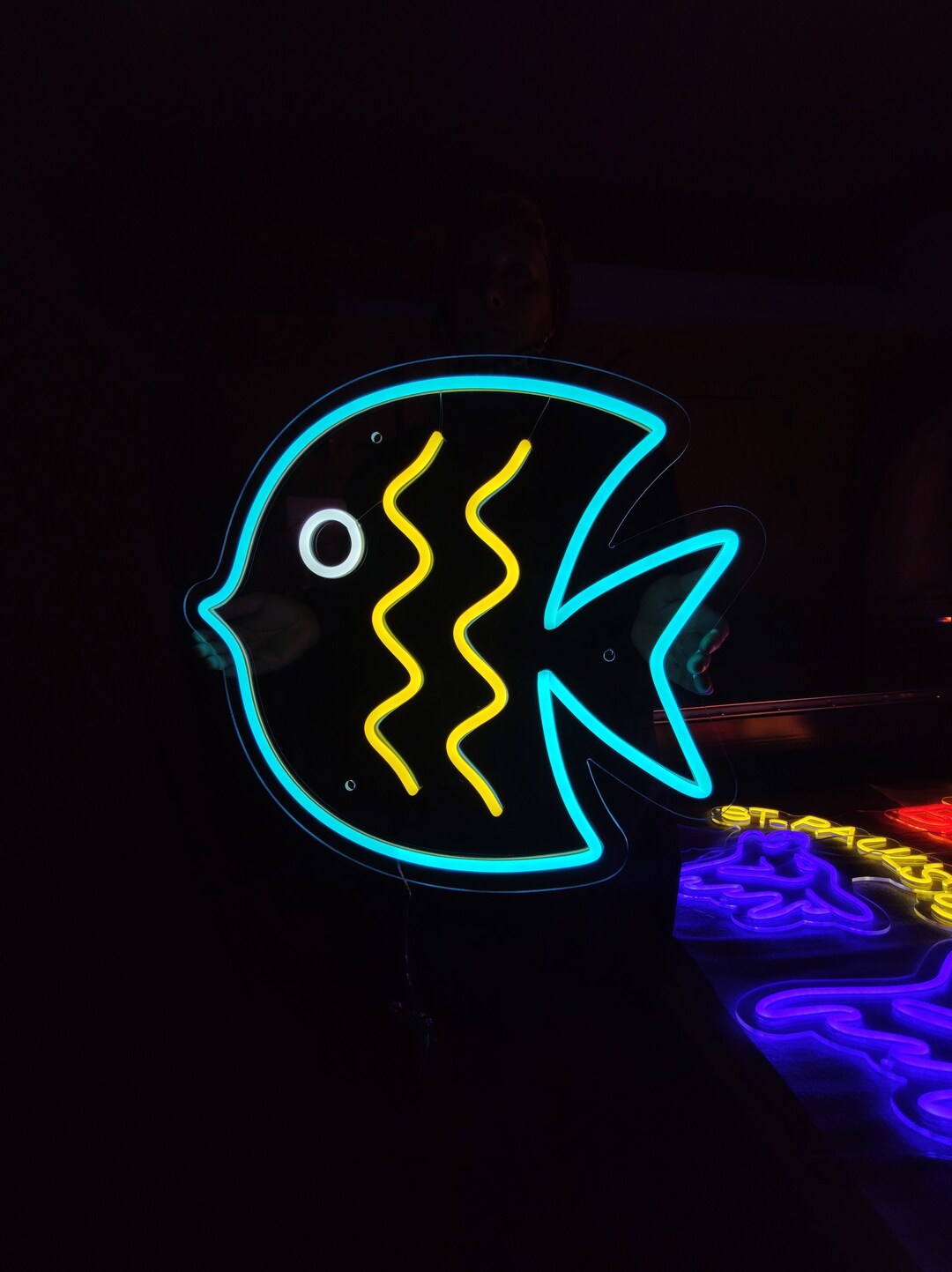 Fish Neon Sign, Tropical Fish Led Sign, Pet Shop Decor Led Light ...
