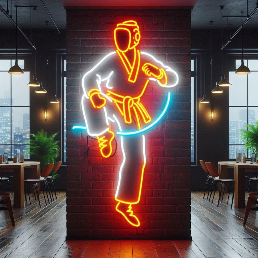 Taekwondoin Neon Sign. Taekwondo LED Neon Sign. Martial Arts Led Decor ...