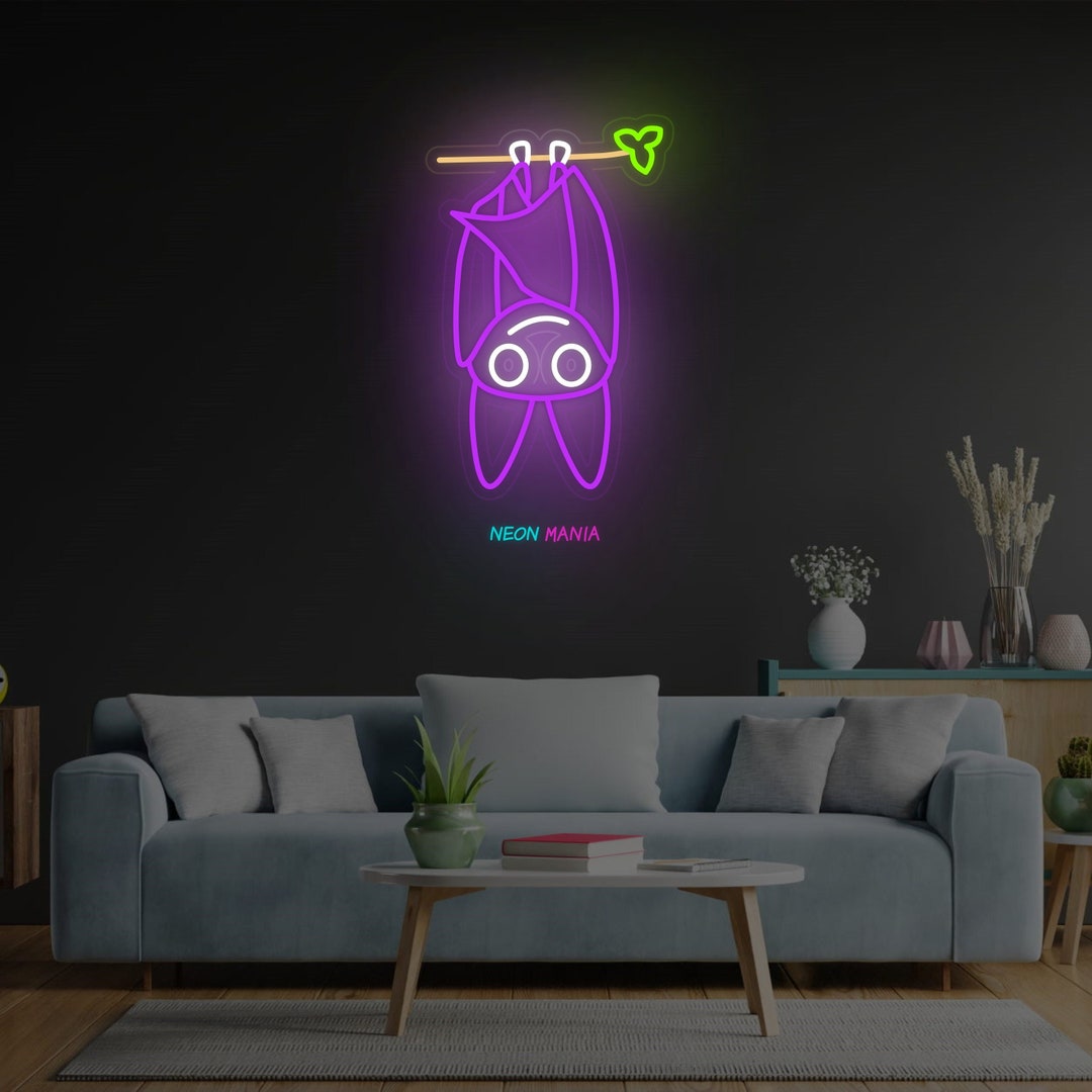 Upside Down Bat Neon Sign: Light up Your Wall. Halloween Rattlemouse ...