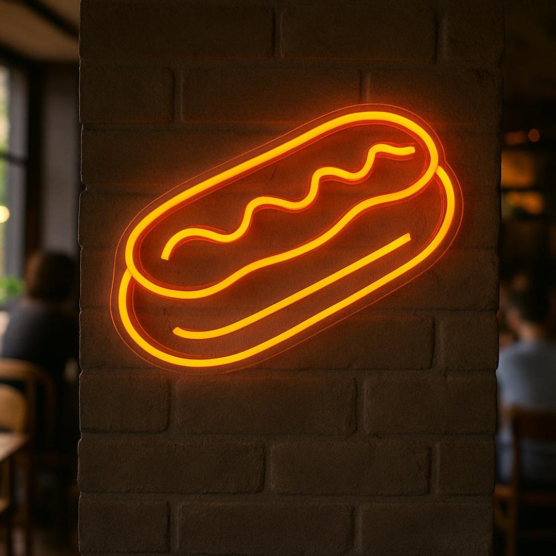 Eclair Neon Sign, Custard Eclair Led Sign, Choux Pastry Light Sign ...