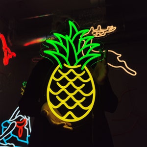 Fruit Neon Sign, Pineapple Neon Sign, Ananas Light Sign, Custom Fruit ...