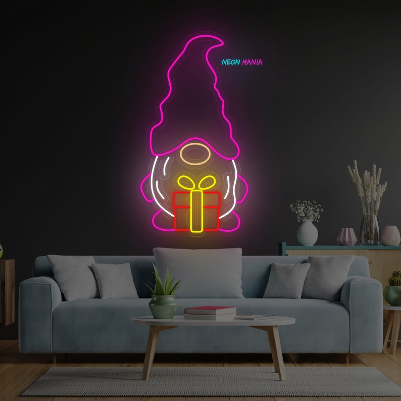 Gnome Neon Sign Christmas Gnome Led Neon Custom Gnome With a - Etsy