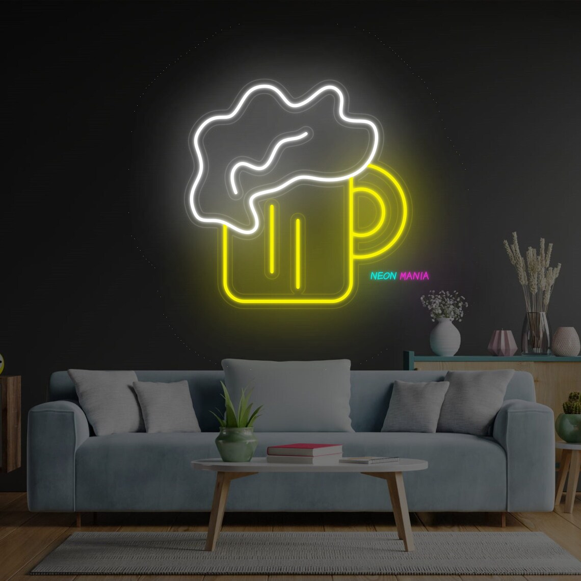Beer Neon Sign Beer Mug Led Sign Drink Light Sign Custom - Etsy