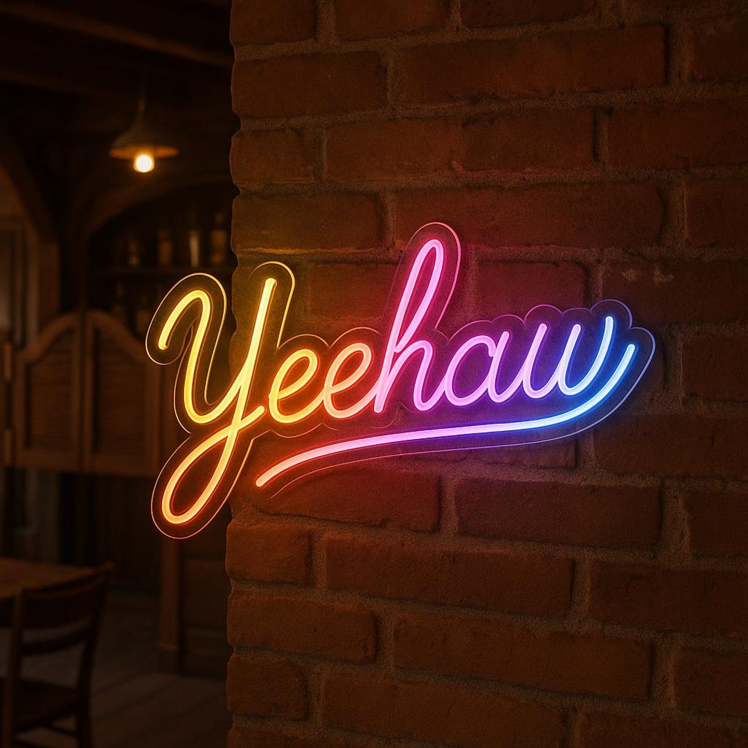 Yeehaw Neon Sign. Cowboy Gift Idea. LED Western Decor. Cowboy Party ...