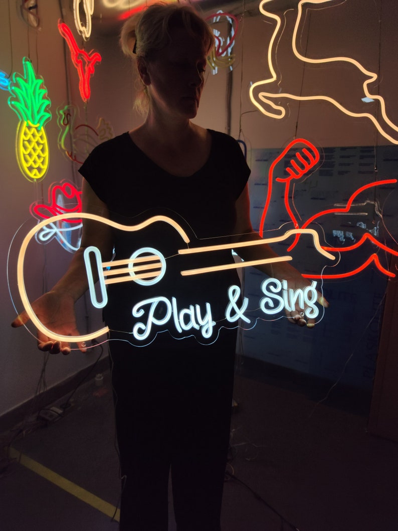 The Guitar Neon Sign, Music Neon Light, the Guitar Led Light, Custom ...