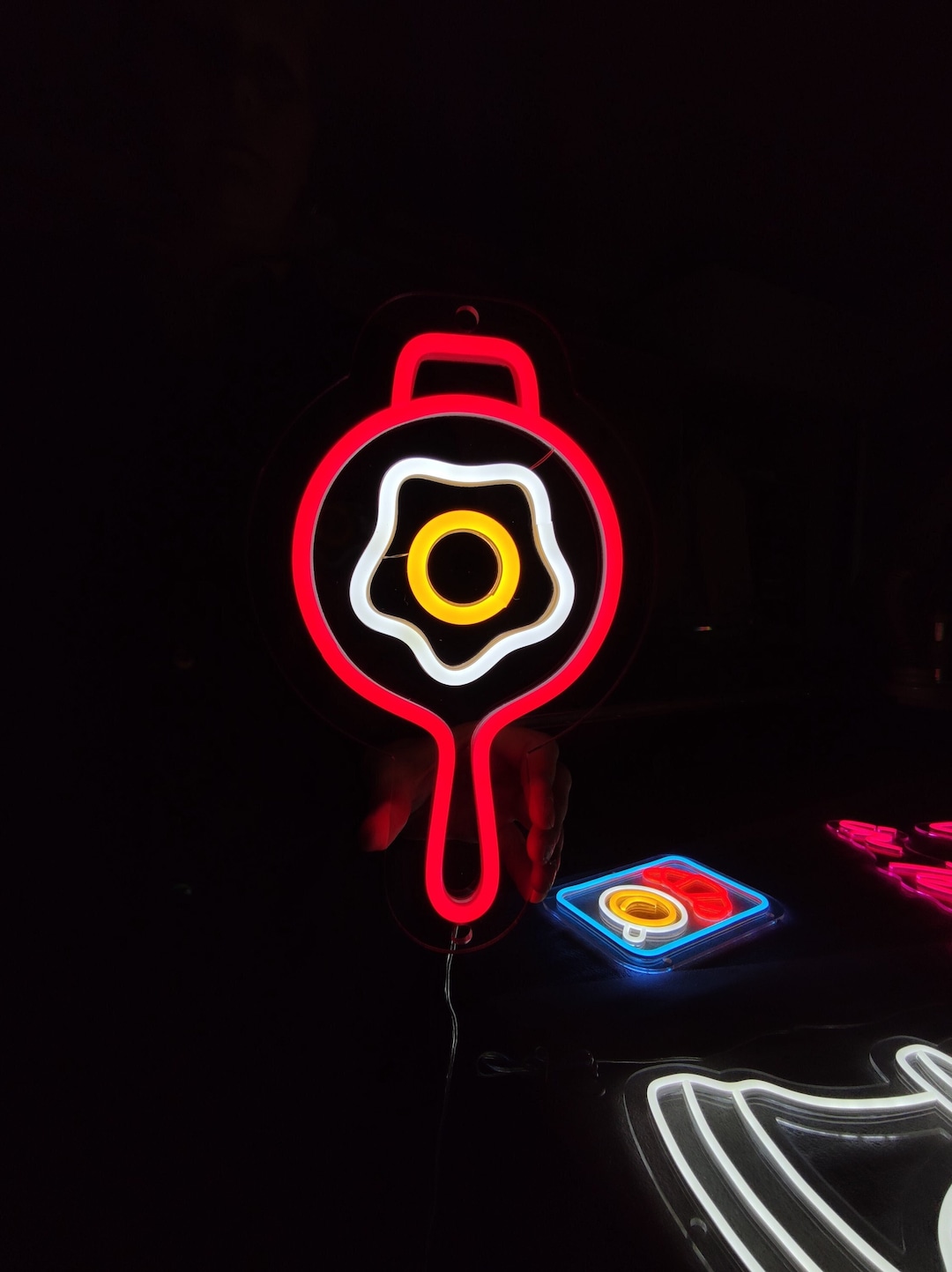 Frying Pan With Egg Neon Sign Breakfast Led Sign Fried Egg - Etsy